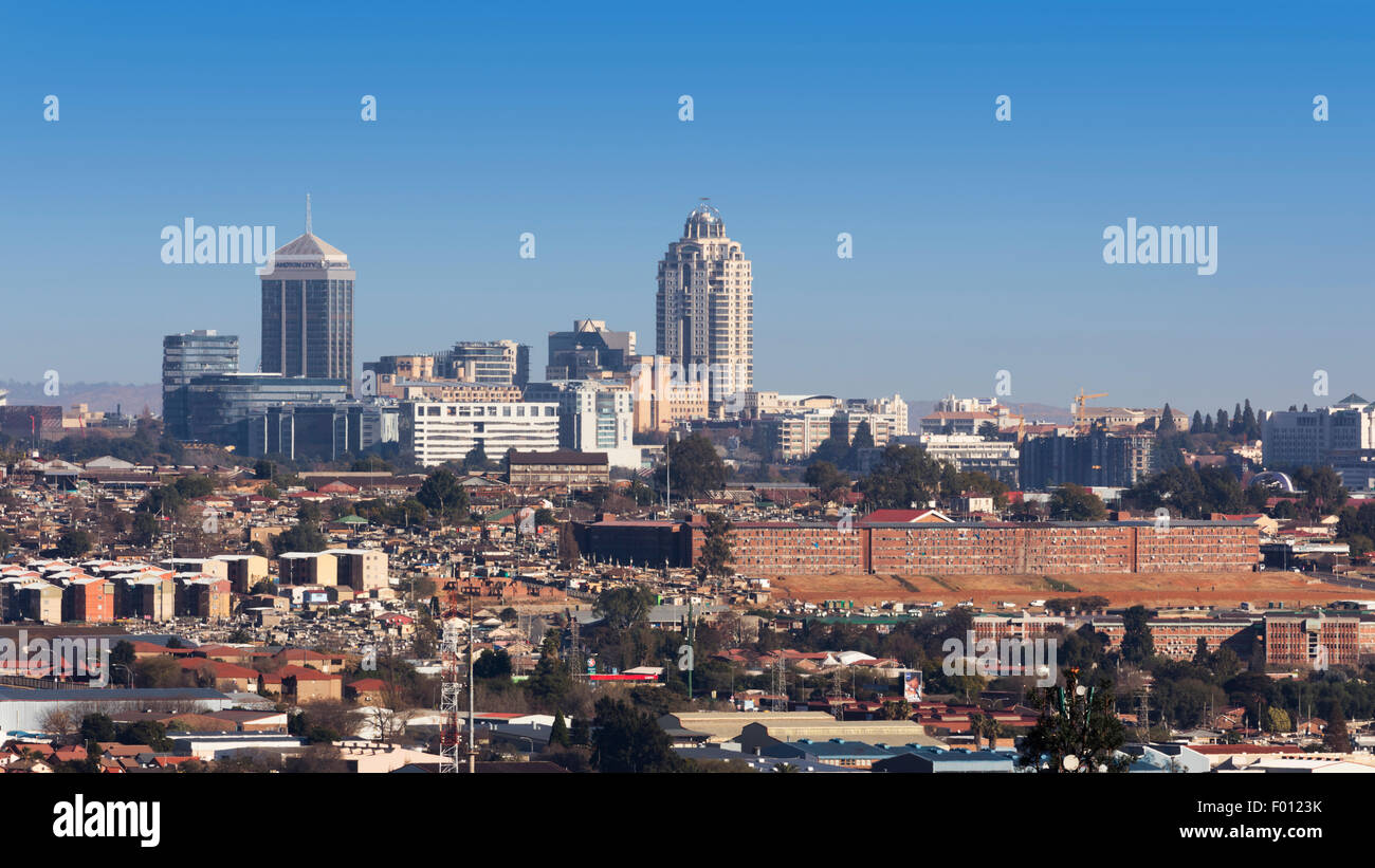 Sandton, Gauteng, South Africa - July 17, 2015: Cityscape looking ...