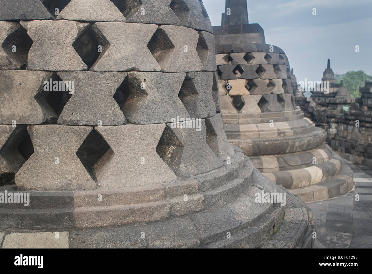 The 9th-century Buddhist temple, Borobudur, of Java, Indonesia Stock ...