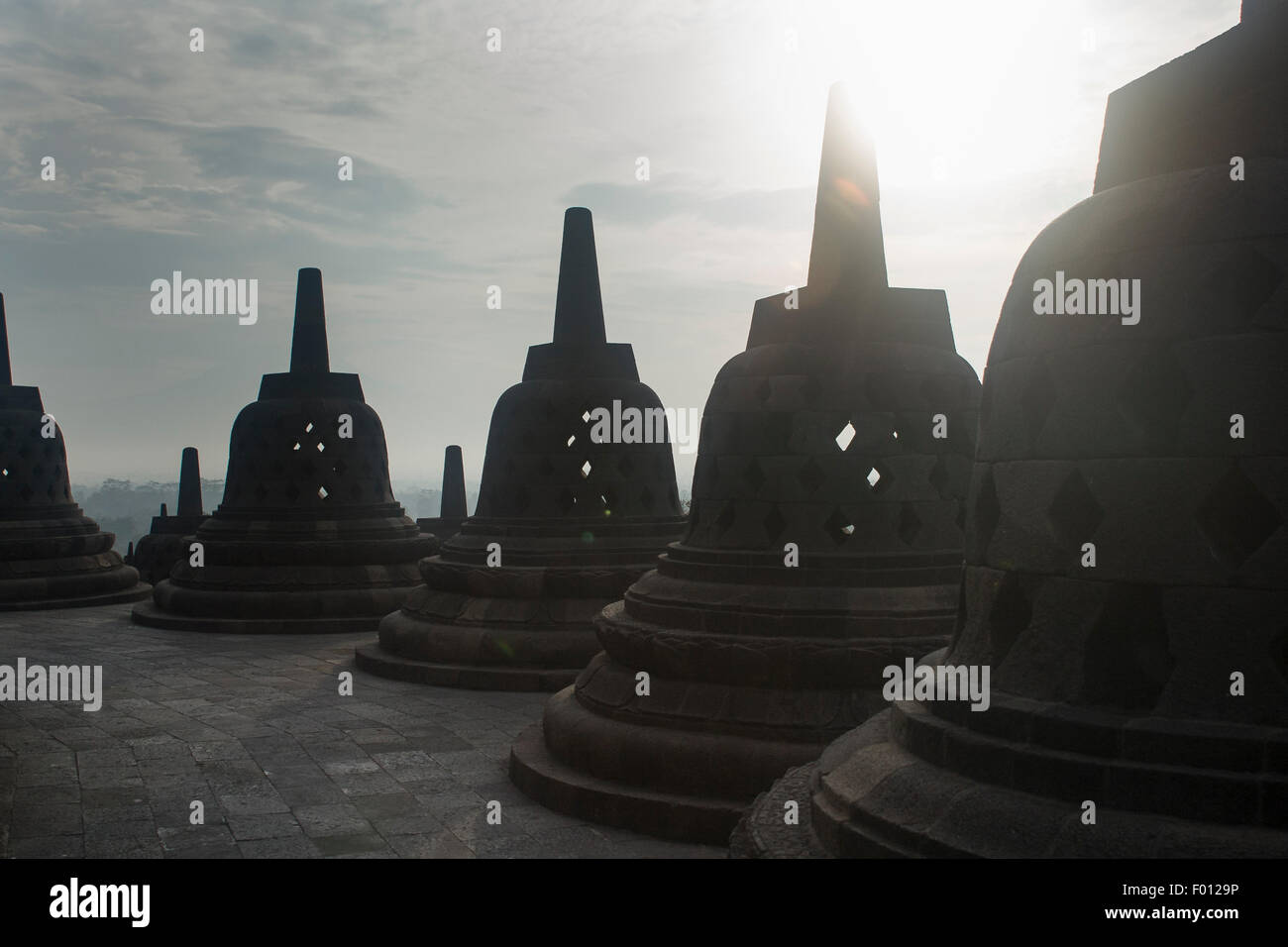 The 9th-century Buddhist temple, Borobudur, of Java, Indonesia Stock ...