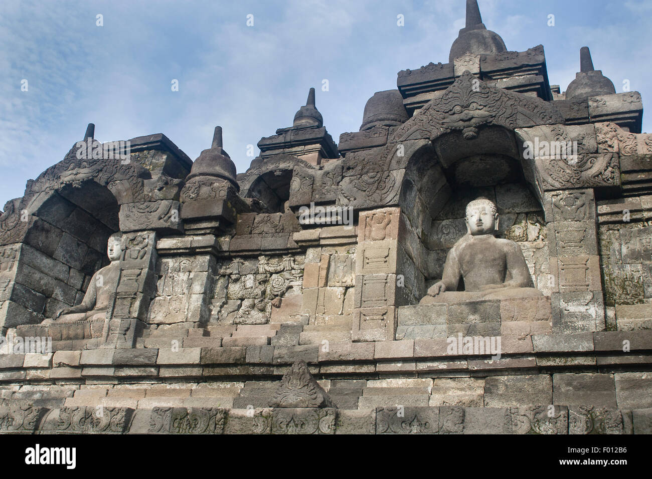 The 9th-century Buddhist temple, Borobudur, of Java, Indonesia Stock ...