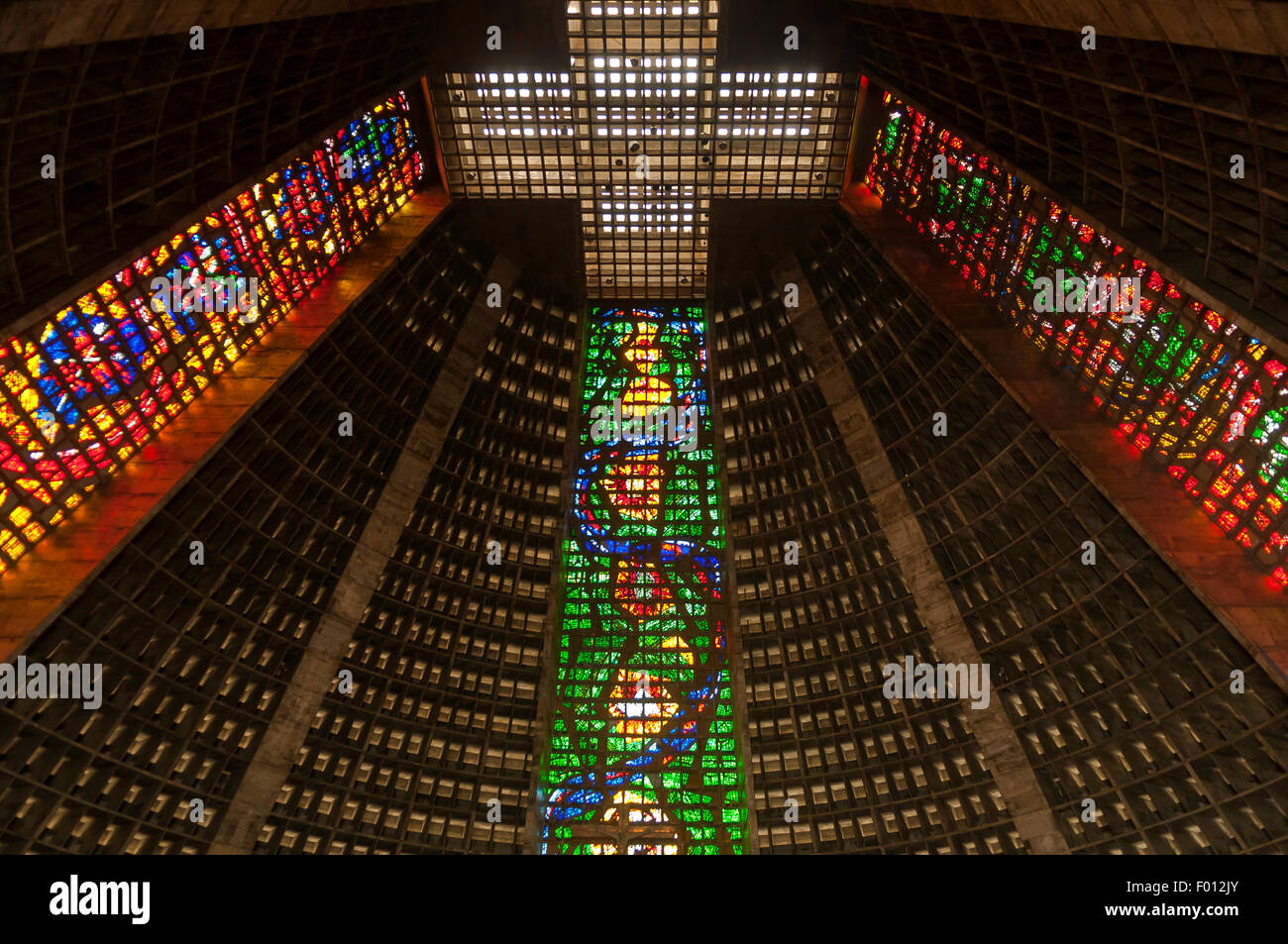 Stained Glass Windows, Catholic Cathedral, Rio de Janeiro, Brazil Stock ...