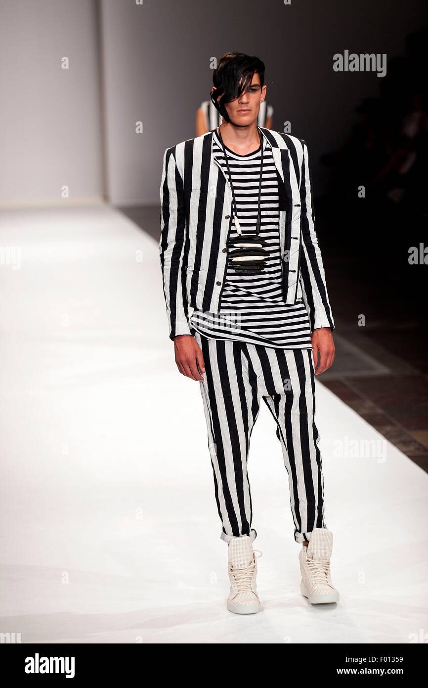 Copenhagen, Denmark, August 5th, 2015. A model walks the runway wearing ...