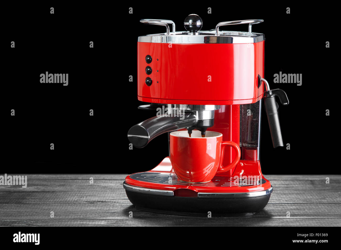 Red coffee machine Stock Photo - Alamy