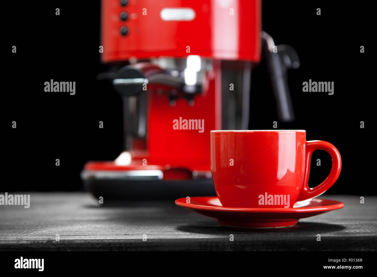 Red coffee machine Stock Photo - Alamy
