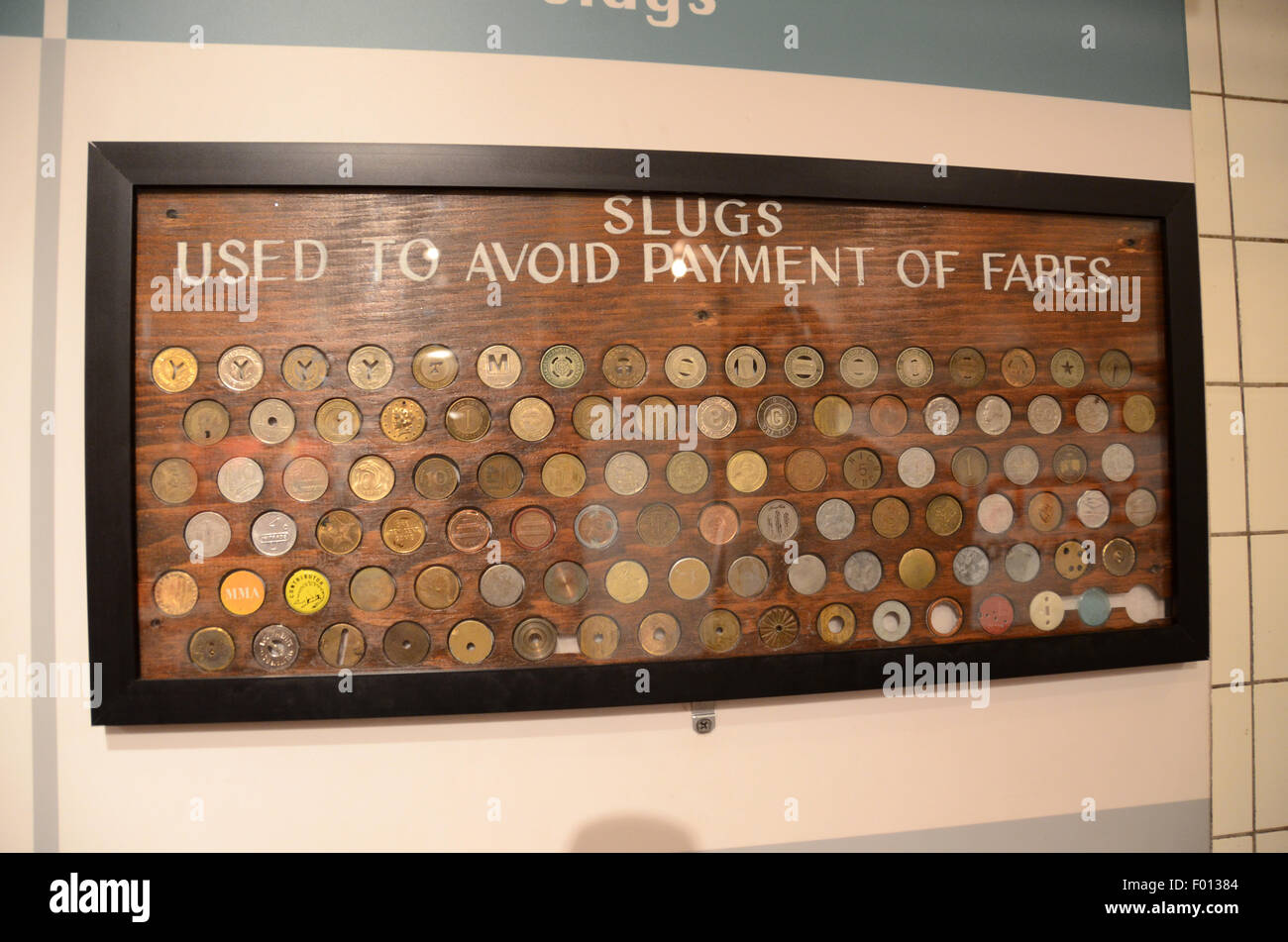 New York Transit Museum fare evasion tokens slugs fake coins Stock ...