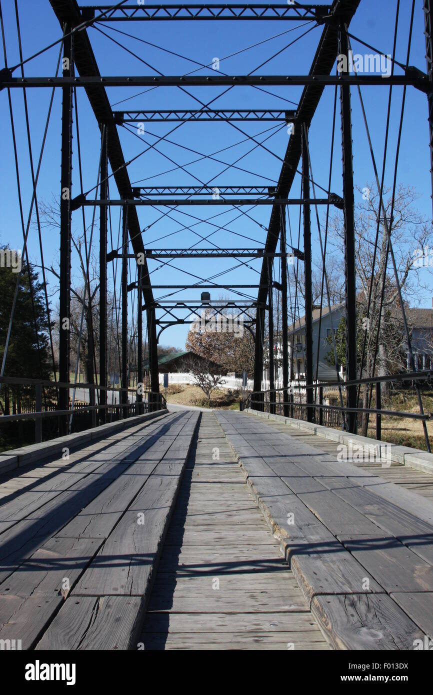 Wood Decked Truss Bridge Stock Photo - Alamy