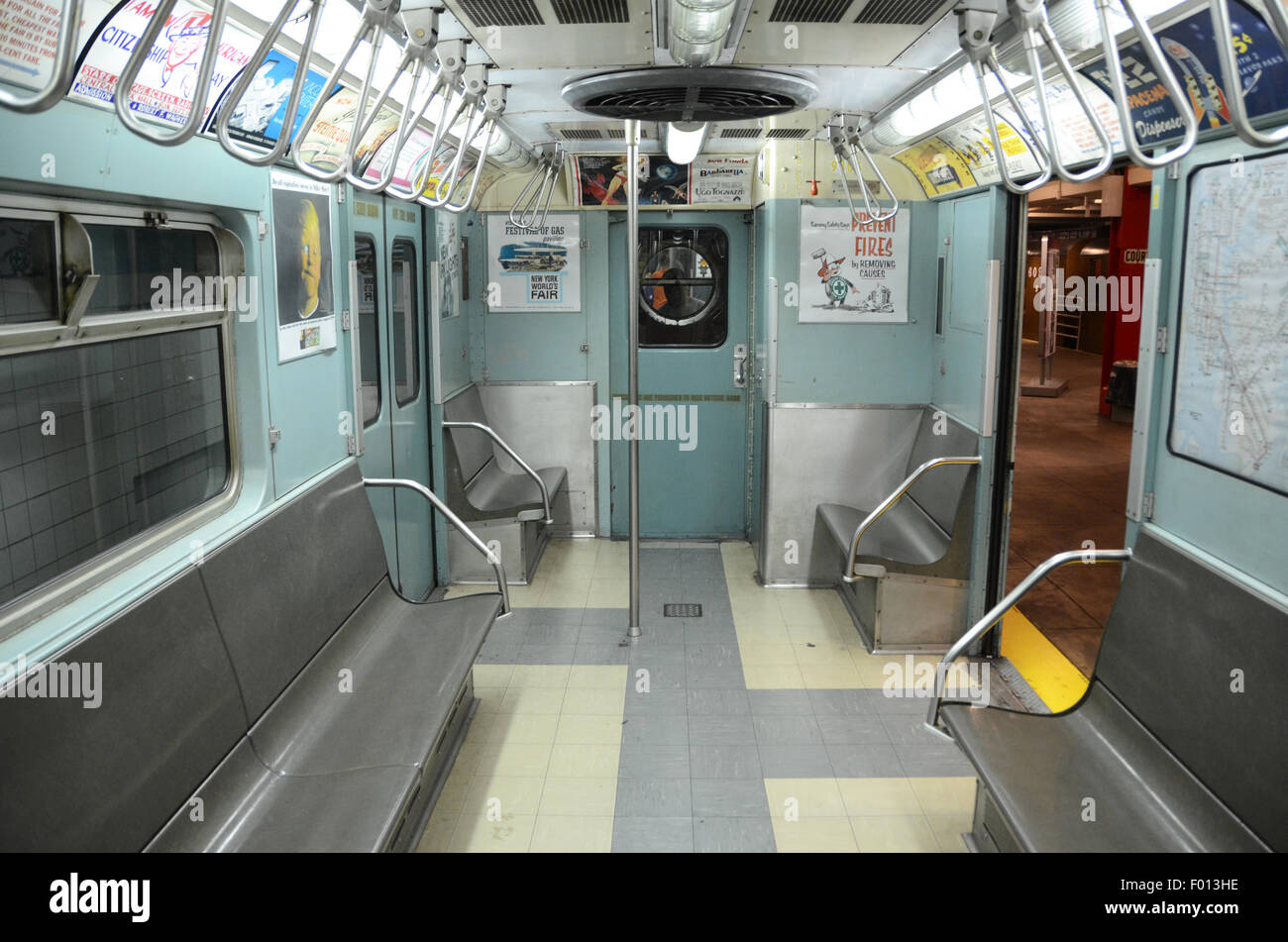 New York Transit Museum carriage subway vintage subway 1961; grey gray ...
