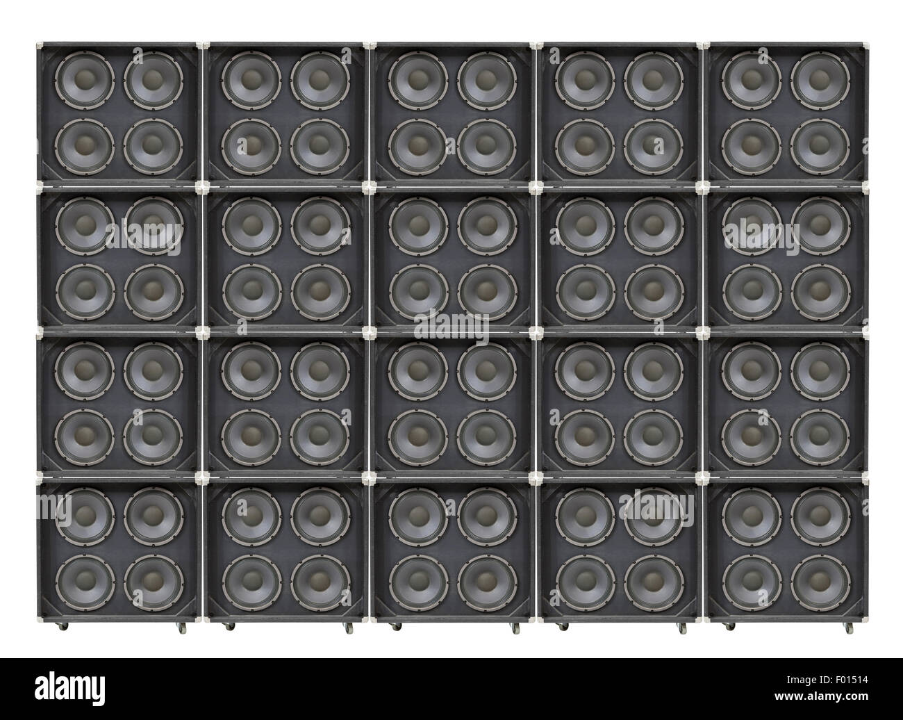 Giant wall of vintage bass speakers Stock Photo - Alamy