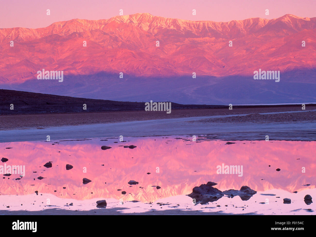 Badwater and Panamint Range, Death Valley National Park, California ...