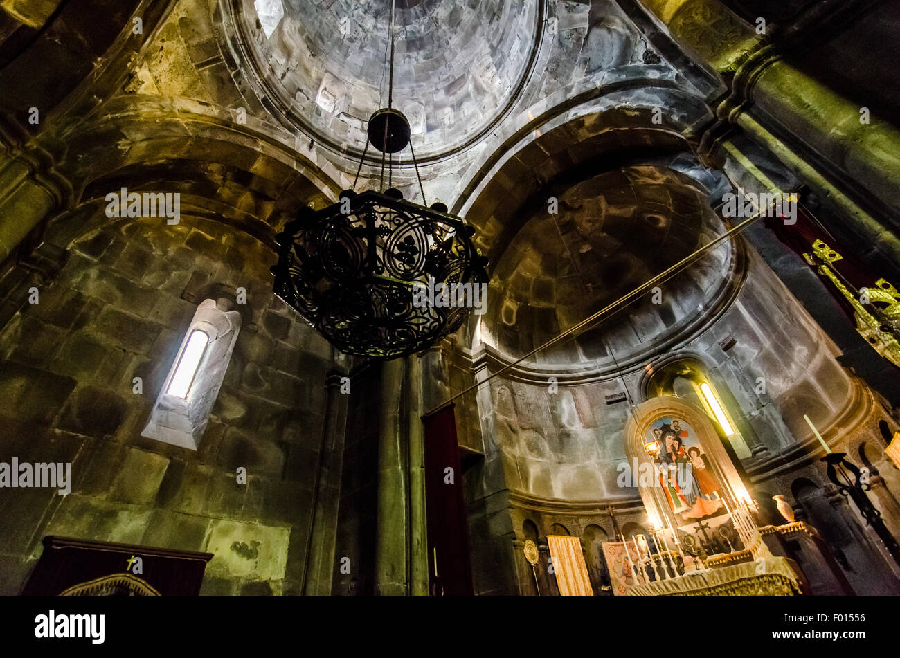 Intricate details of a historic dome in an ancient structure featuring ...