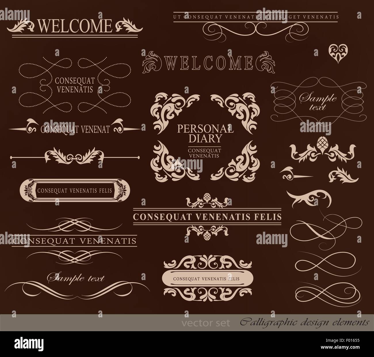 calligraphic design elements Stock Vector Image & Art - Alamy