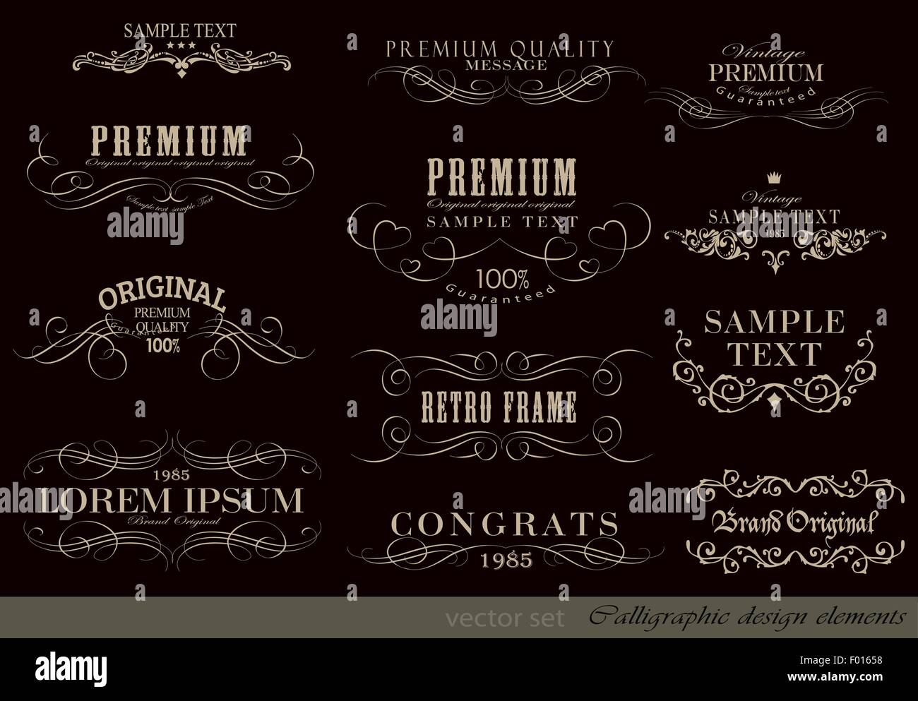 calligraphic design elements Stock Vector Image & Art - Alamy