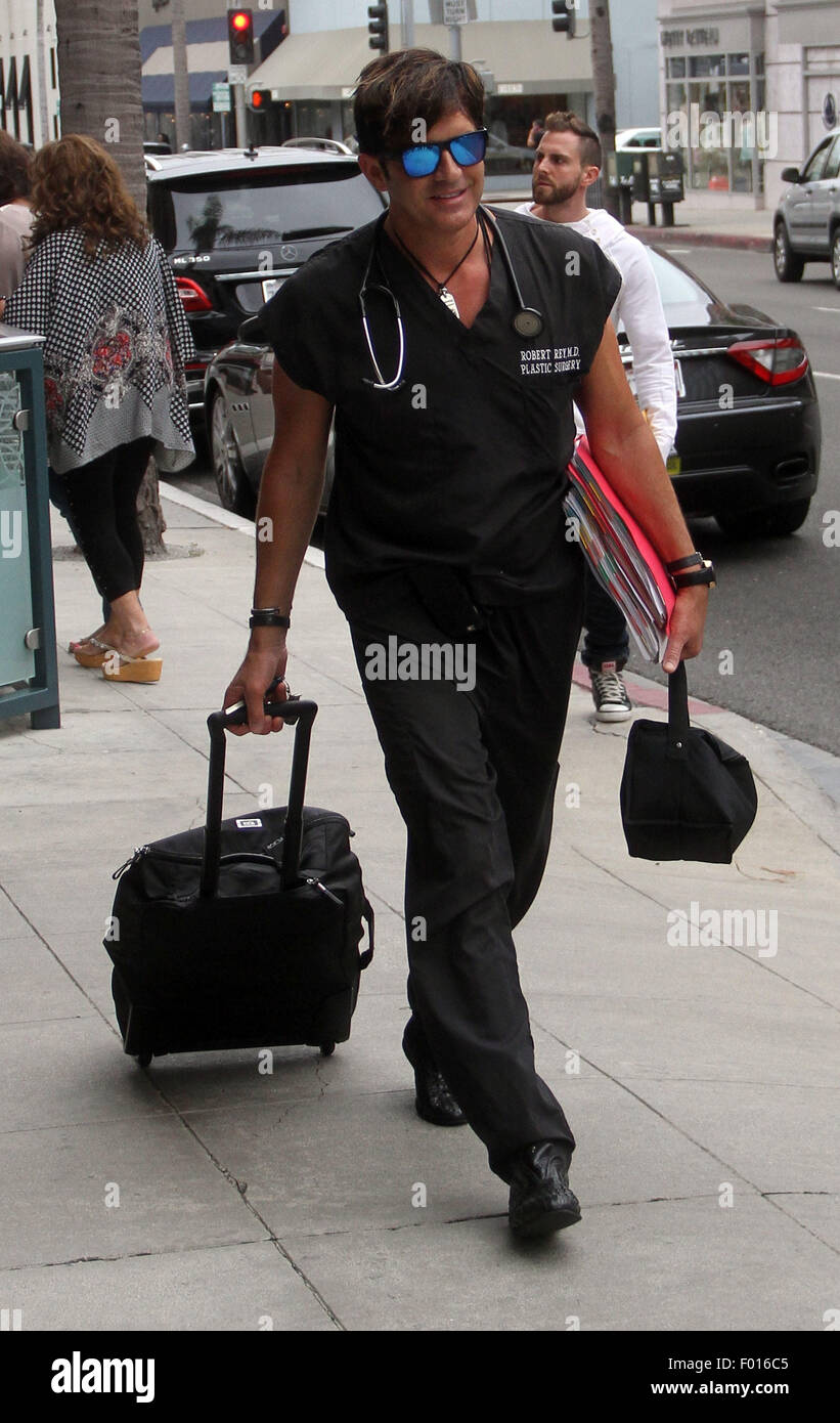 Plastic surgeon Dr. Robert Rey goes to his office in Beverly Hills ...