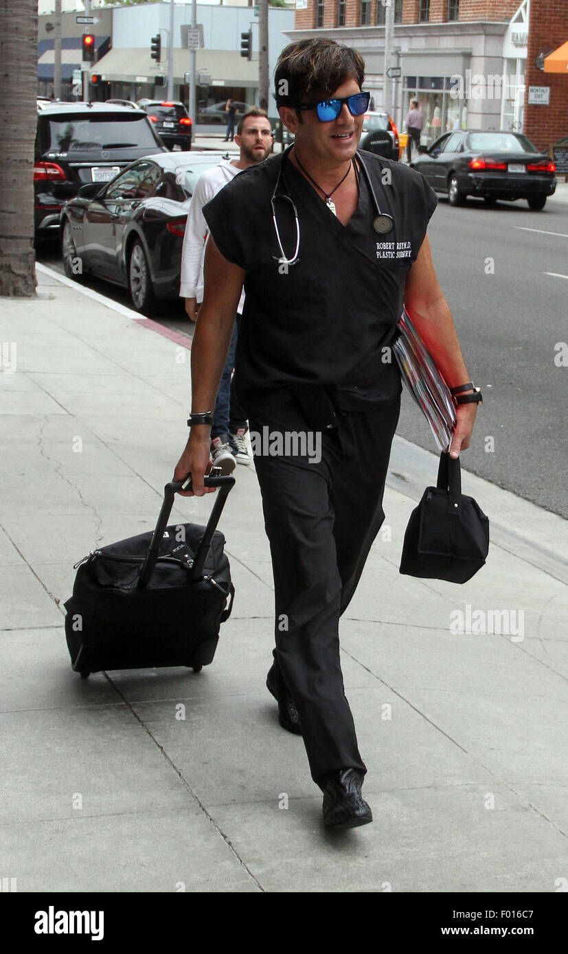 Plastic surgeon Dr. Robert Rey goes to his office in Beverly Hills ...