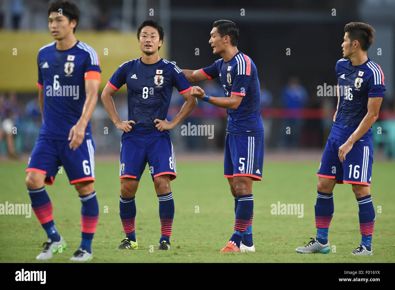 Wuhan Sports Center Stadium, Wuhan, China. 5th Aug, 2015. (L-R) Masato Morishige, Yosuke ...