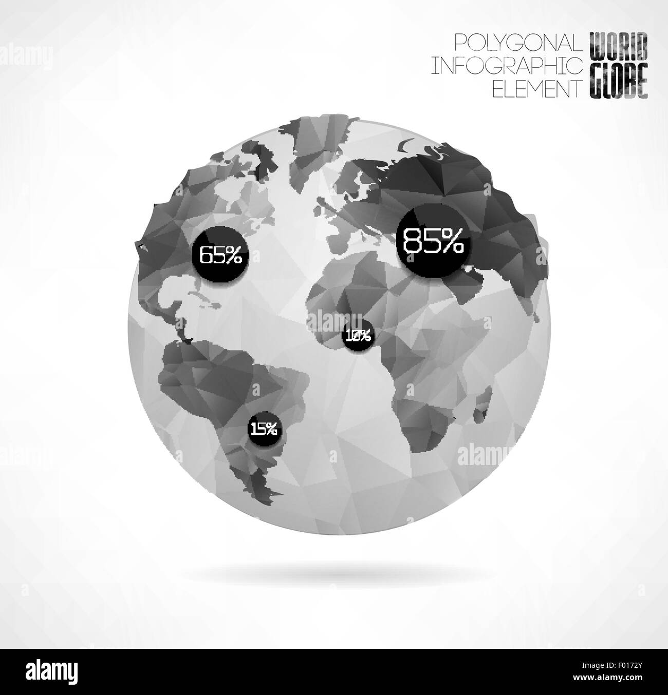 Polygon texture earth globe icon Black and White Stock Photos & Images ...