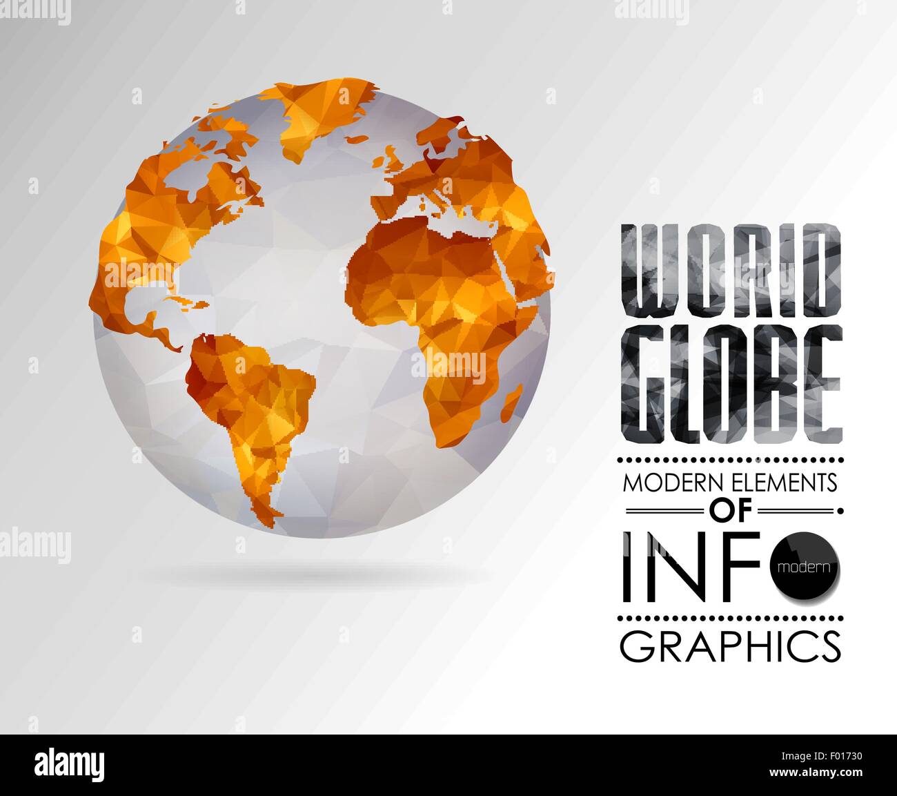 Vector world globe, triangular map of the earth Stock Vector Image ...
