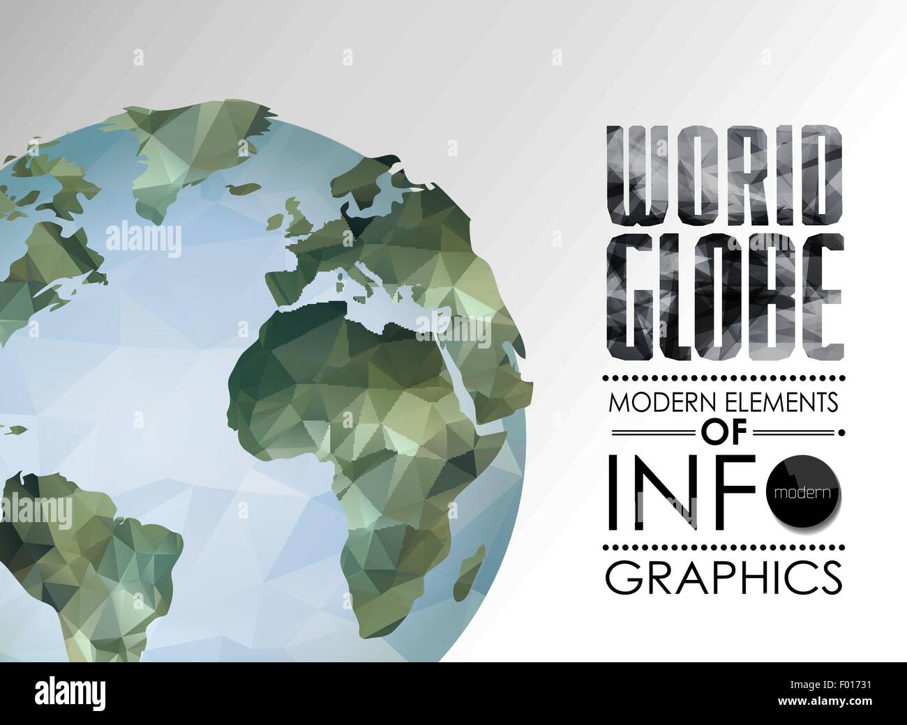 Vector world globe, triangular map of the earth Stock Vector Image ...