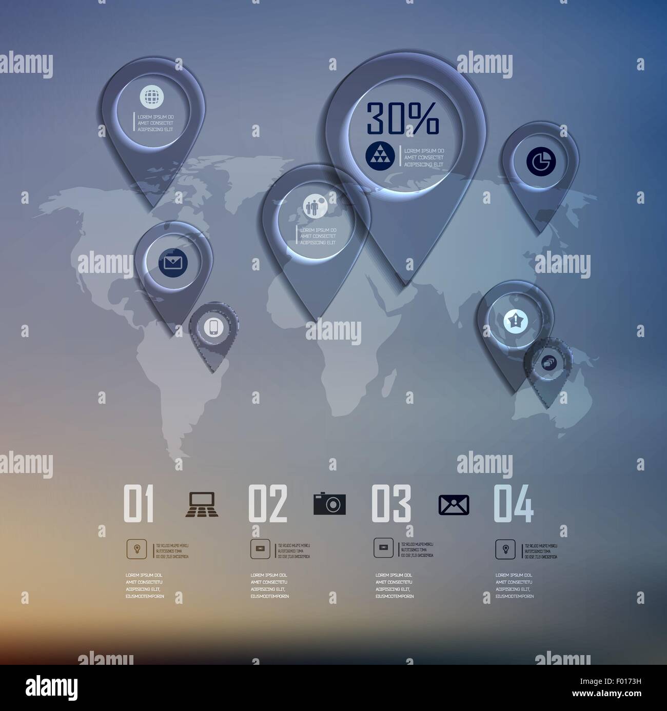 Transparent business Infographics diagram on blur landscape Stock ...