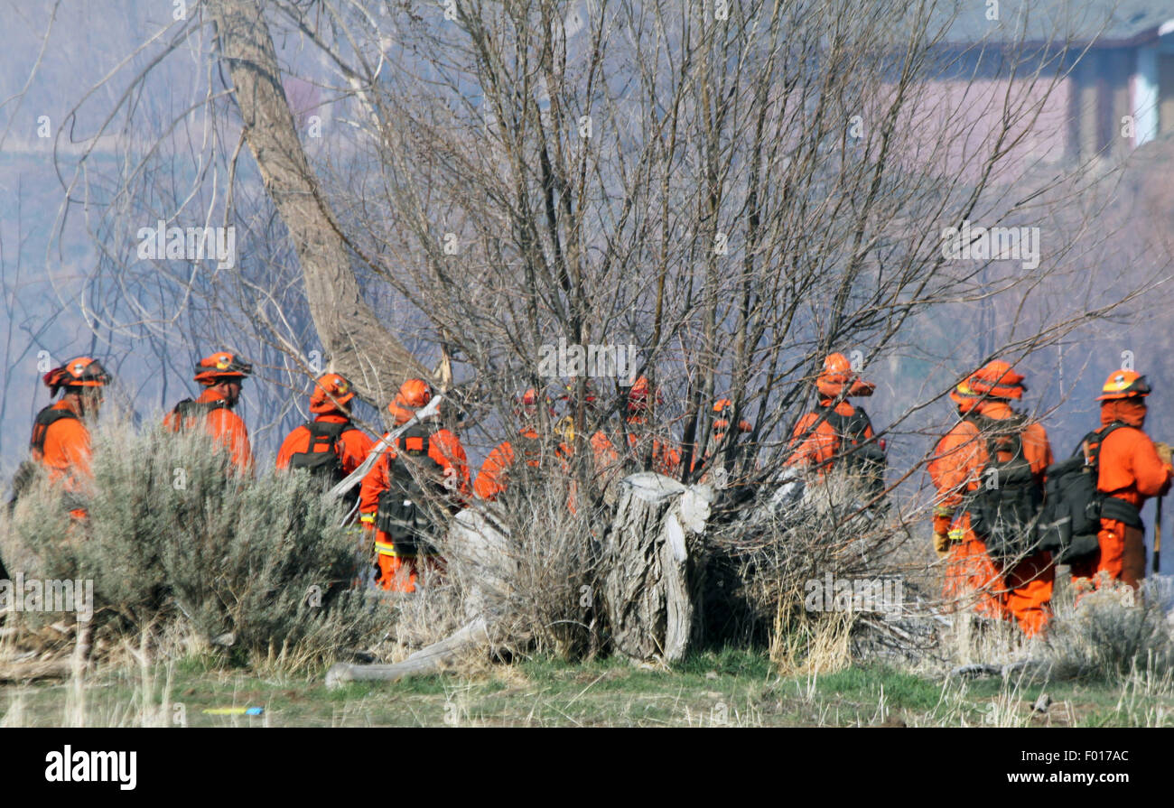 Firemen fight a wildfire Stock Photo - Alamy