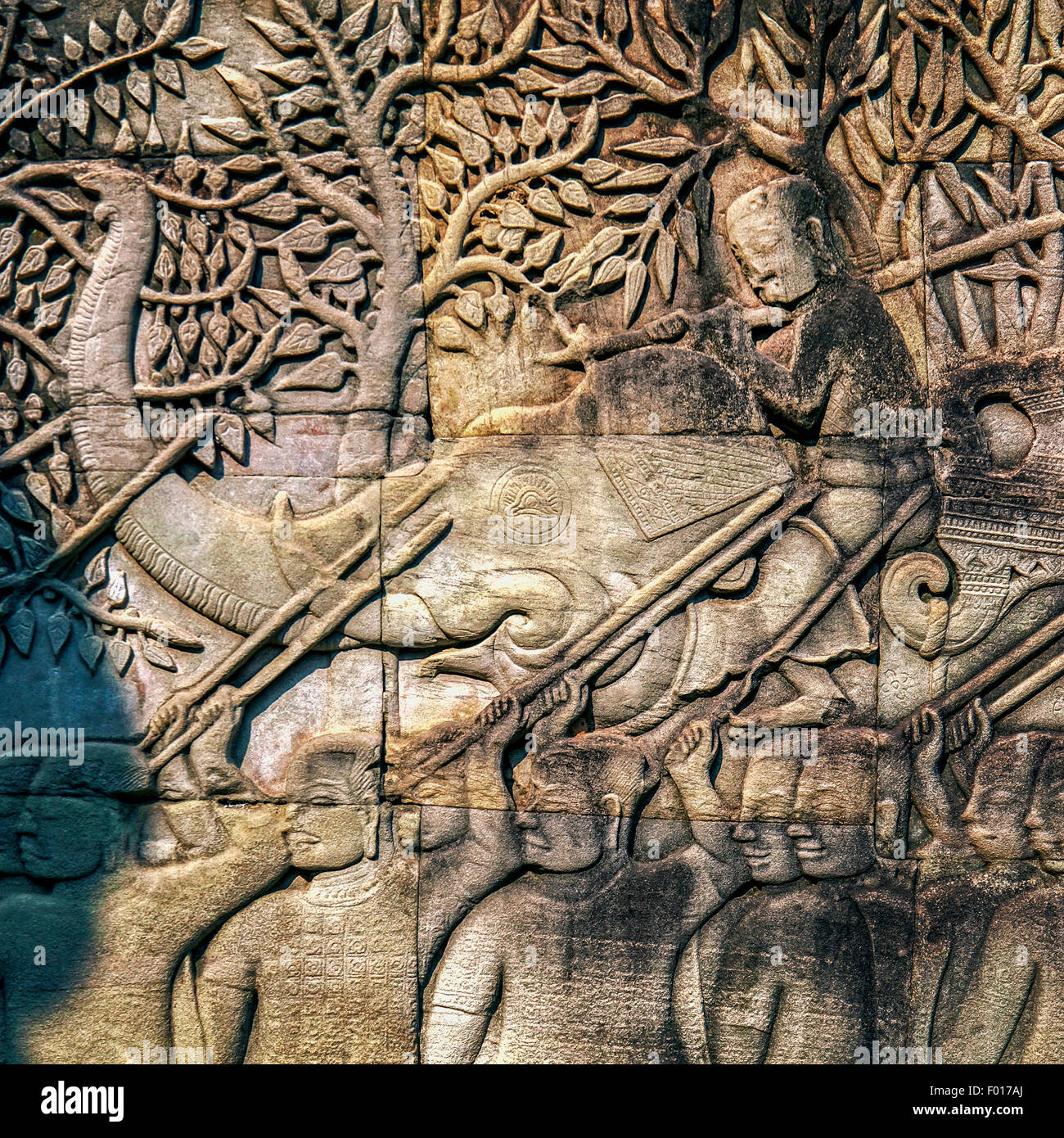 Close up of bas relief on wall at Angkor Wat, Cambodia Stock Photo - Alamy