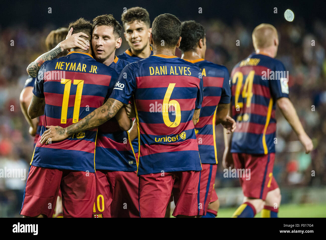 Barcelona celebrate with trophy hi-res stock photography and images - Alamy