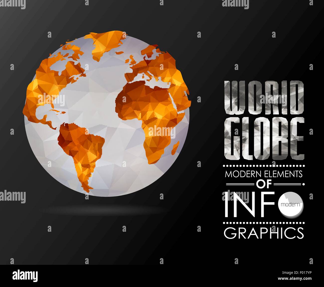 Vector world globe, triangular map of the earth Stock Vector Image ...