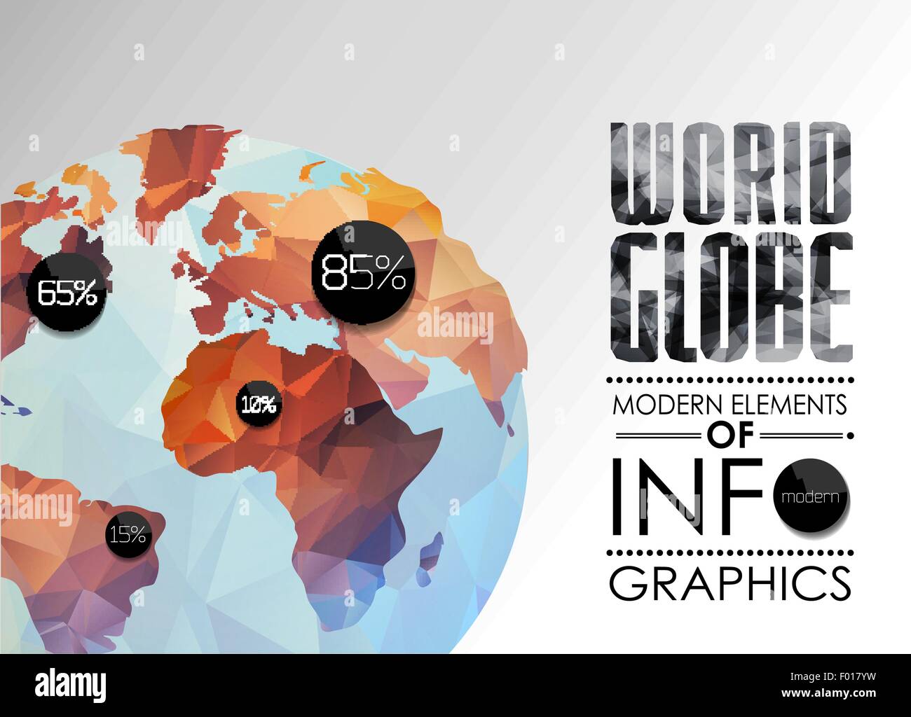 Vector world globe, triangular map of the earth Stock Vector Image ...