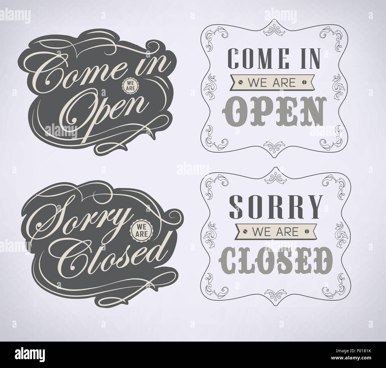 Open Vintage retro Stock Vector Image & Art - Alamy