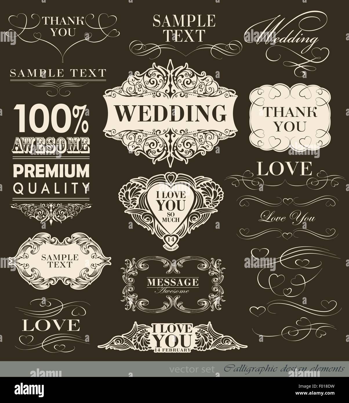 calligraphic design elements Stock Vector Image & Art - Alamy