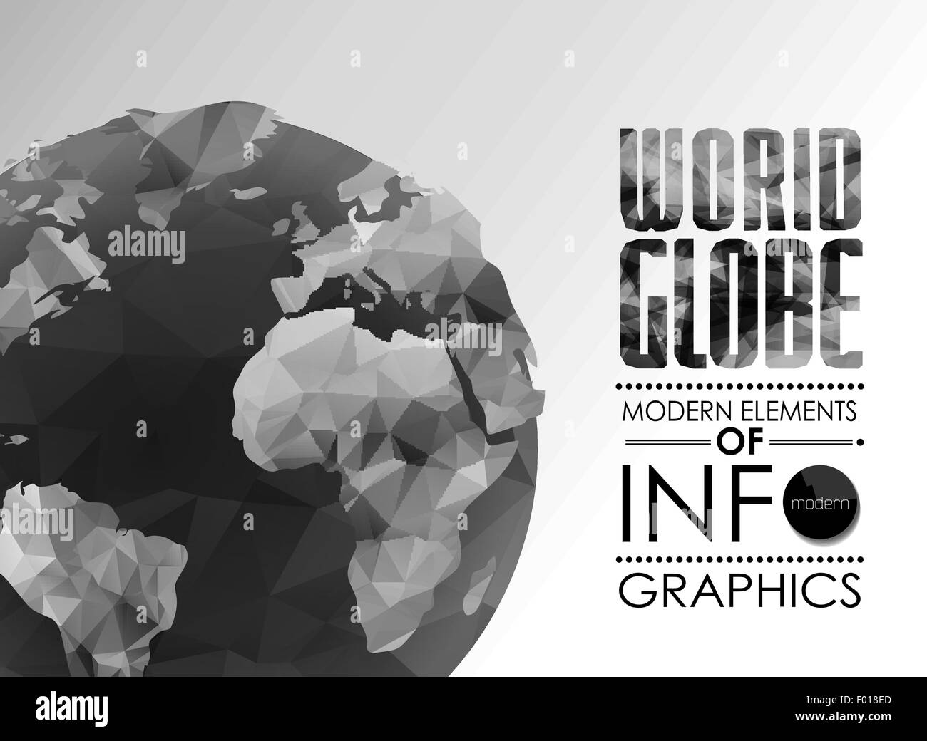 Vector world globe triangular map Black and White Stock Photos & Images ...