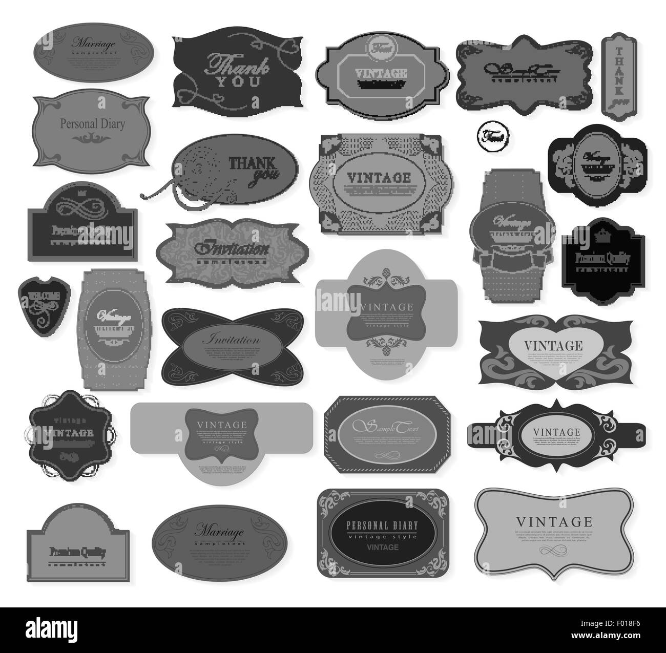 set retro vintage ribbons and label Stock Vector Image & Art - Alamy