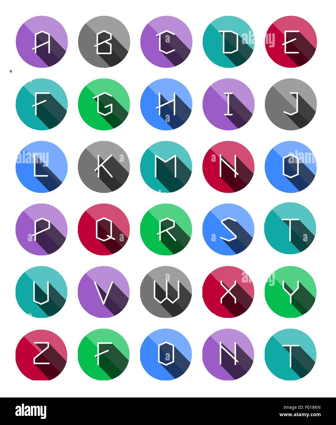 Flat icons alphabet Stock Vector Image & Art - Alamy