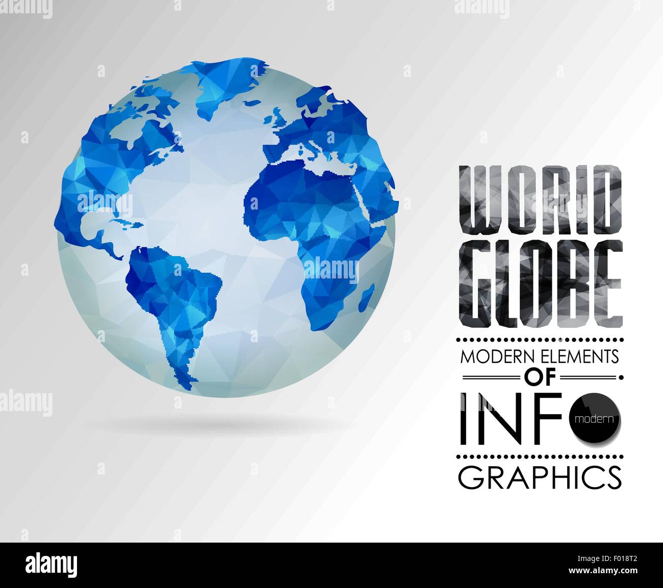 Vector world globe, triangular map of the earth Stock Vector Image ...