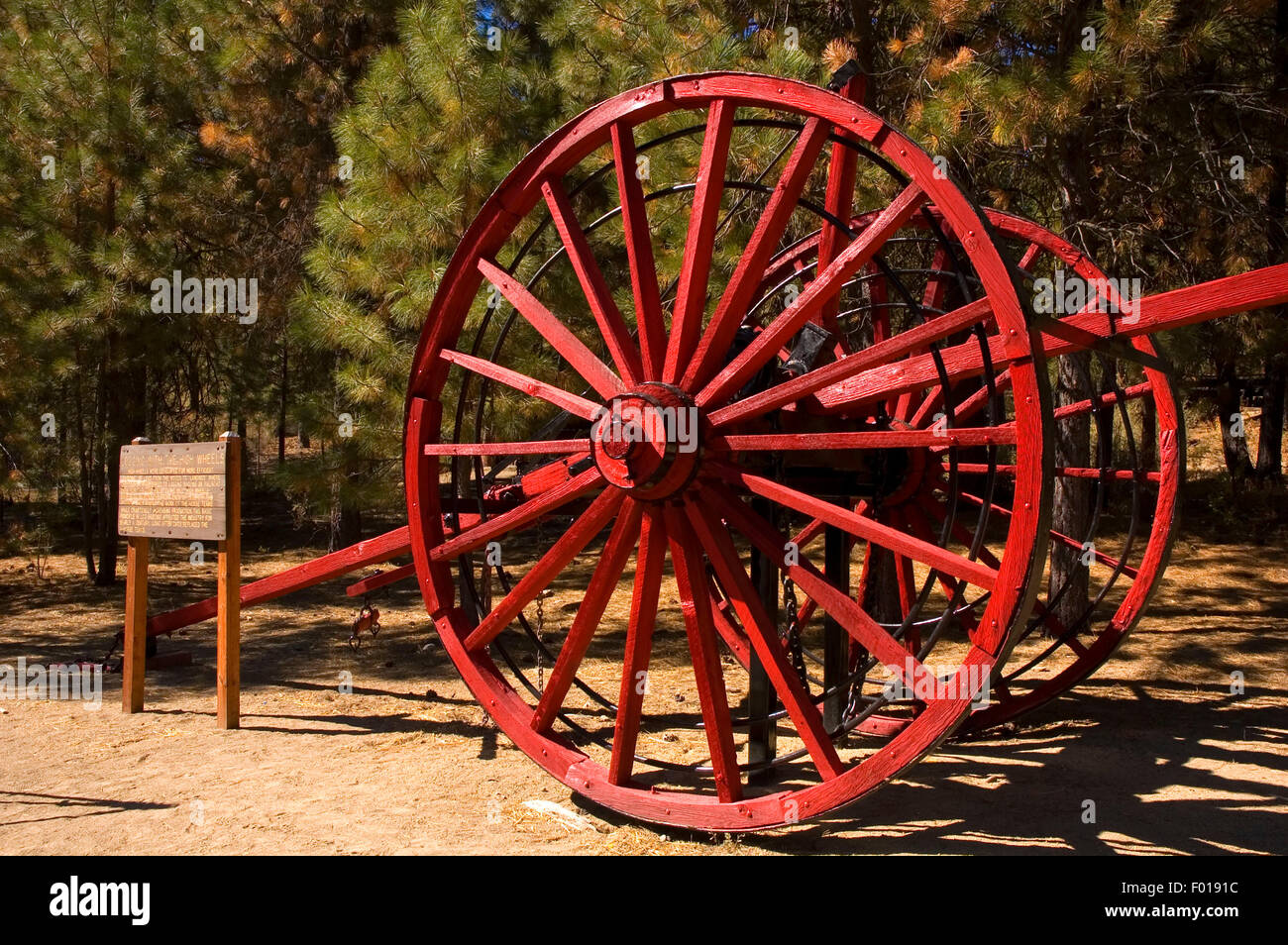 High wheels at Logging Museum, Collier Memorial State Park, Oregon ...