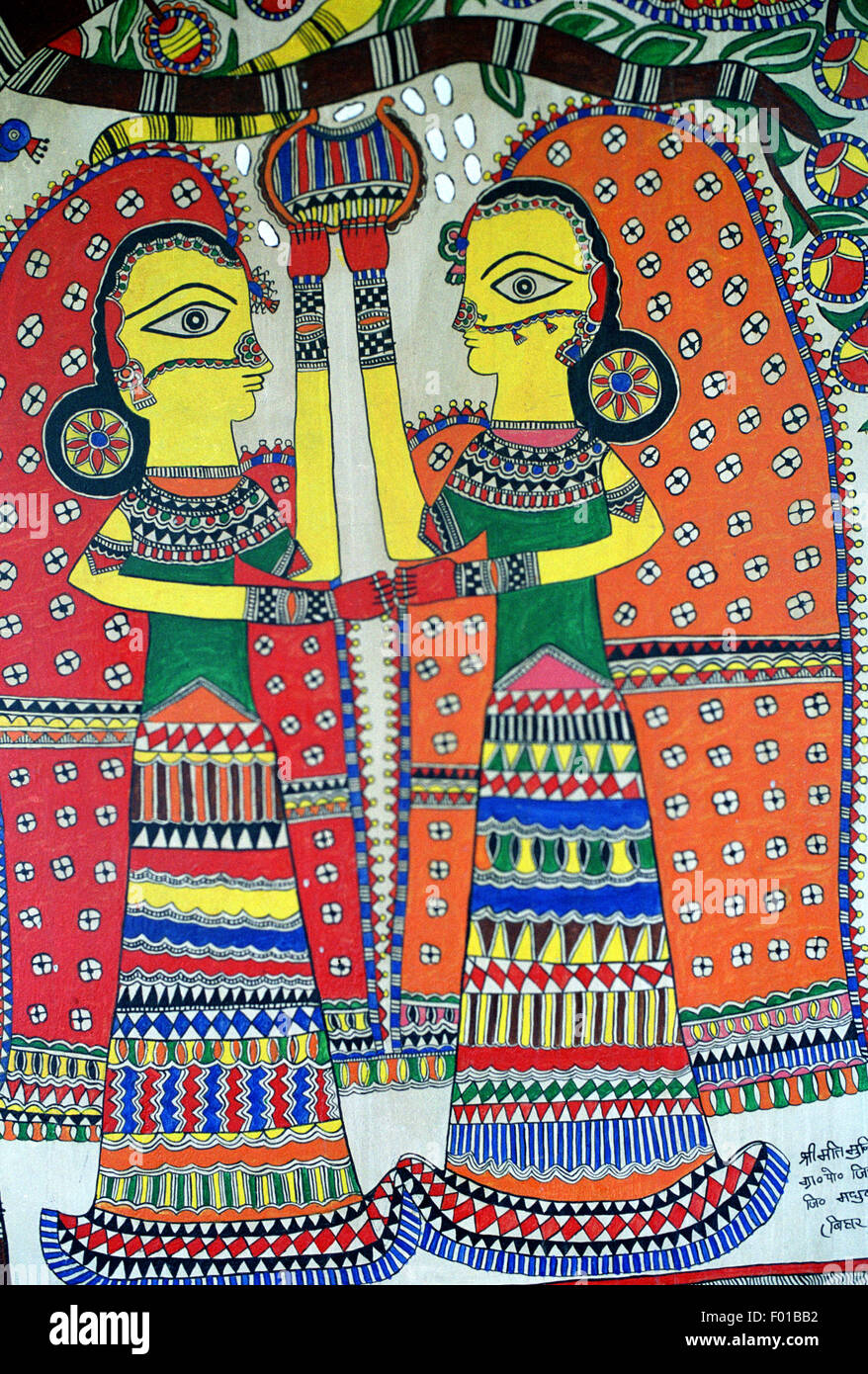 india wall painting brian mcguire Stock Photo - Alamy