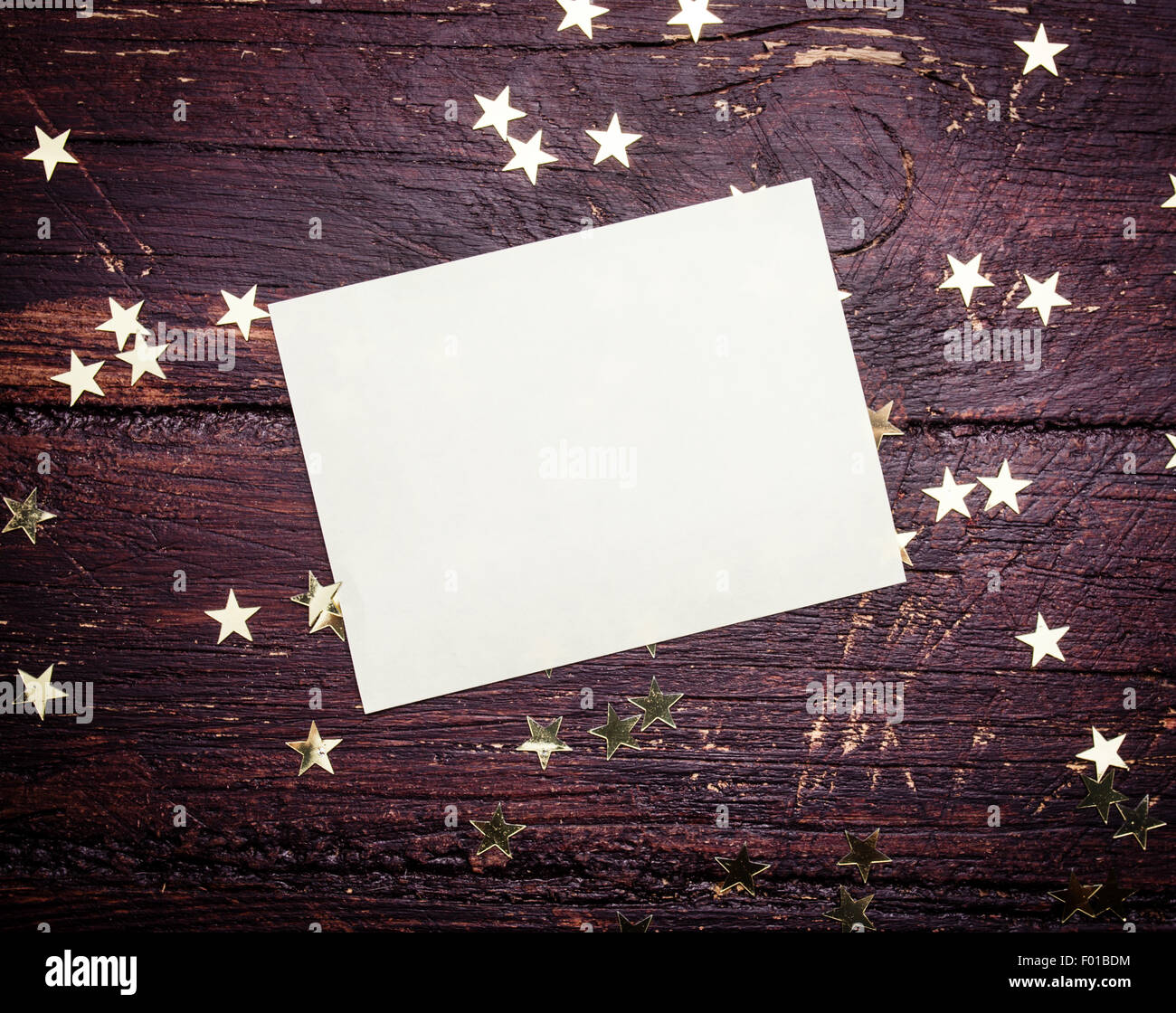 Blank card golden stars christmas hi-res stock photography and images ...