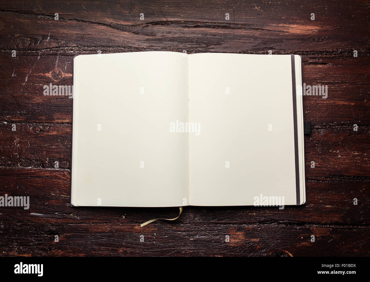 Blank notepad with pen on wood table, free space for text Stock Photo ...