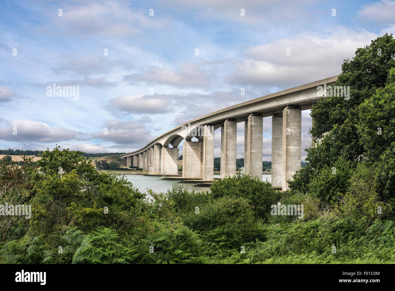 Orwell Bridge in Suffolk England spanning the River Orwell Stock Photo ...