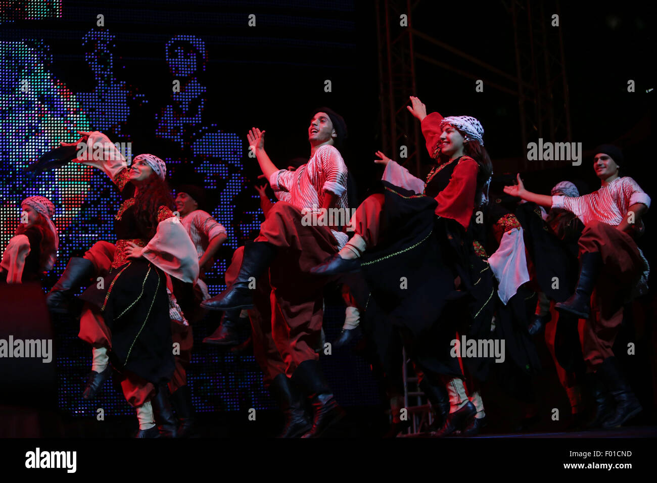 Ramallah, West Bank, Palestinian Territory. 5th Aug, 2015. Dancers of ...