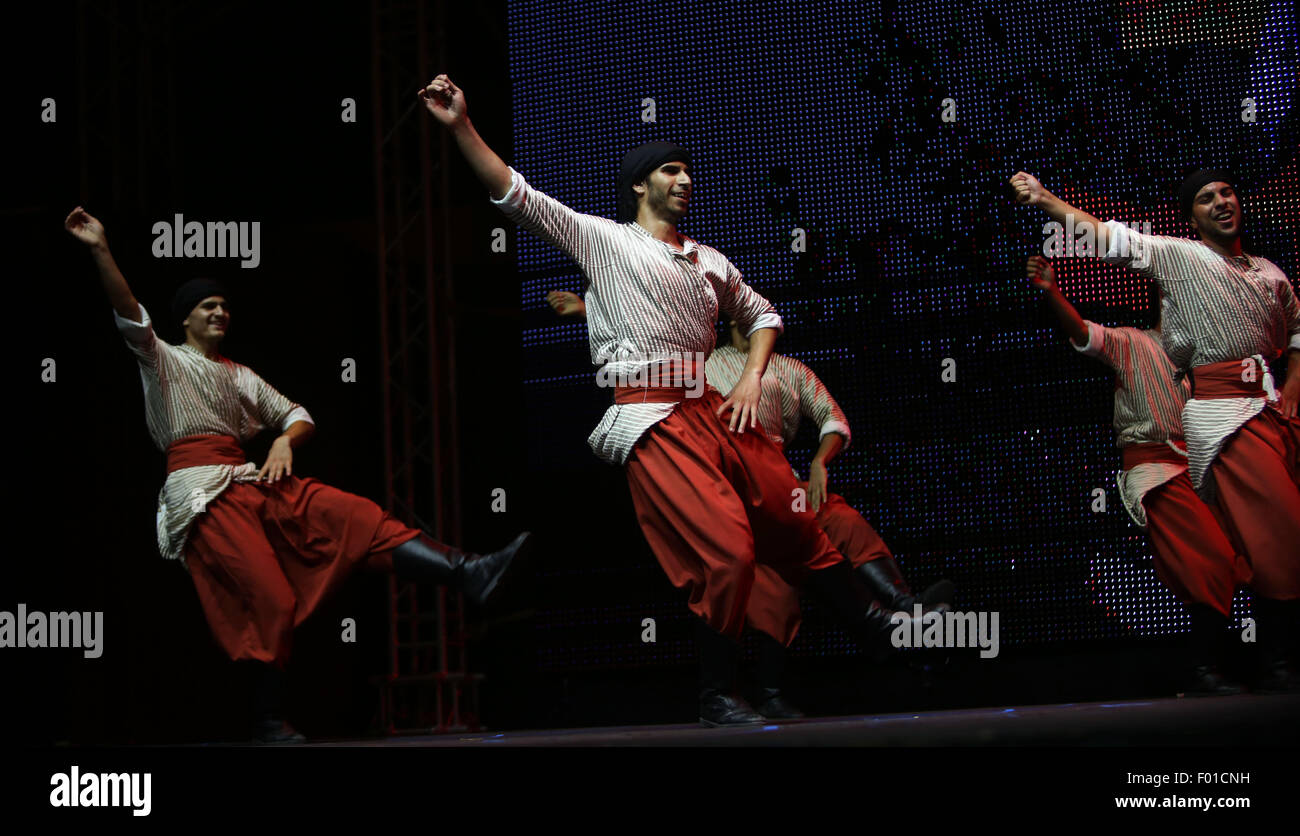 Ramallah, West Bank, Palestinian Territory. 5th Aug, 2015. Dancers of ...