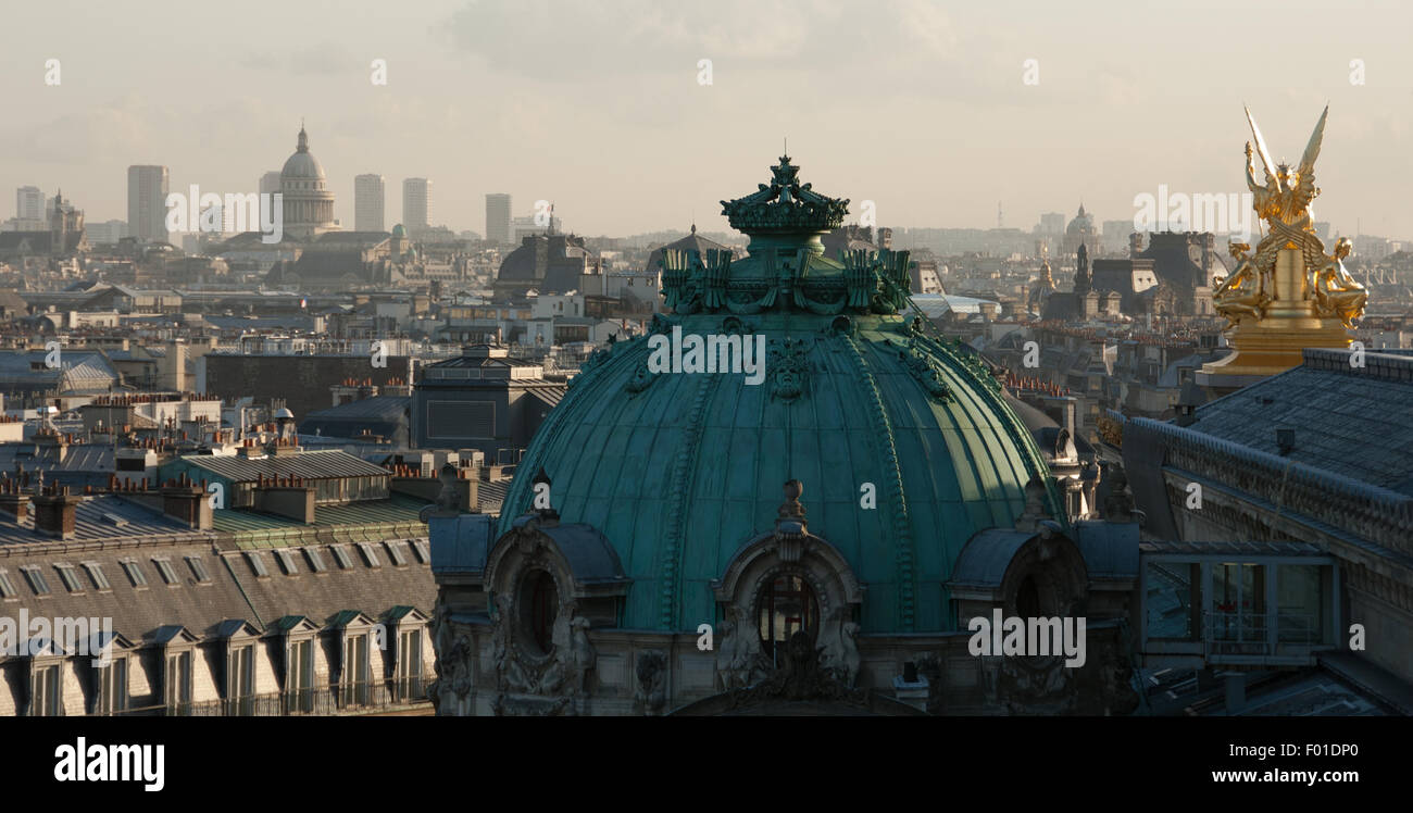The Parisian skyline, captured on an overcast winter's day Stock Photo ...