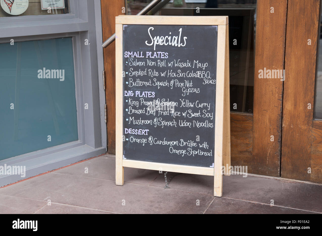 Restaurant Food Menu on Hope Street, Liverpool Stock Photo - Alamy