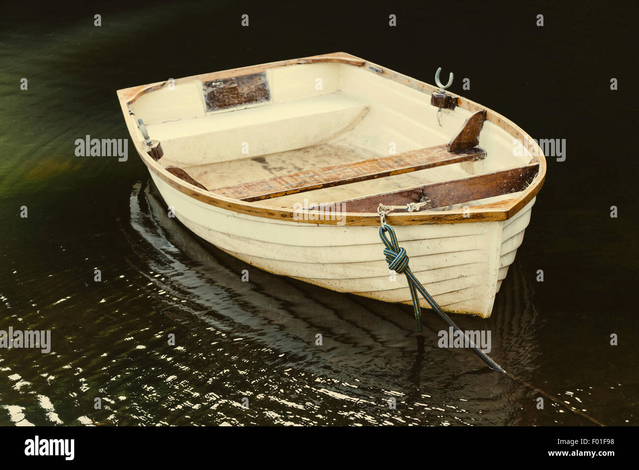 Moored rowing boat Stock Photo - Alamy