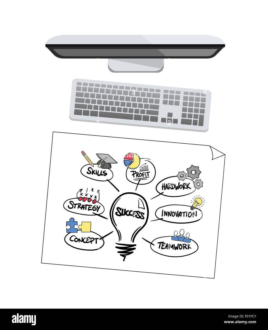 Digitally generated Success brainstorm vector by a computer Stock ...