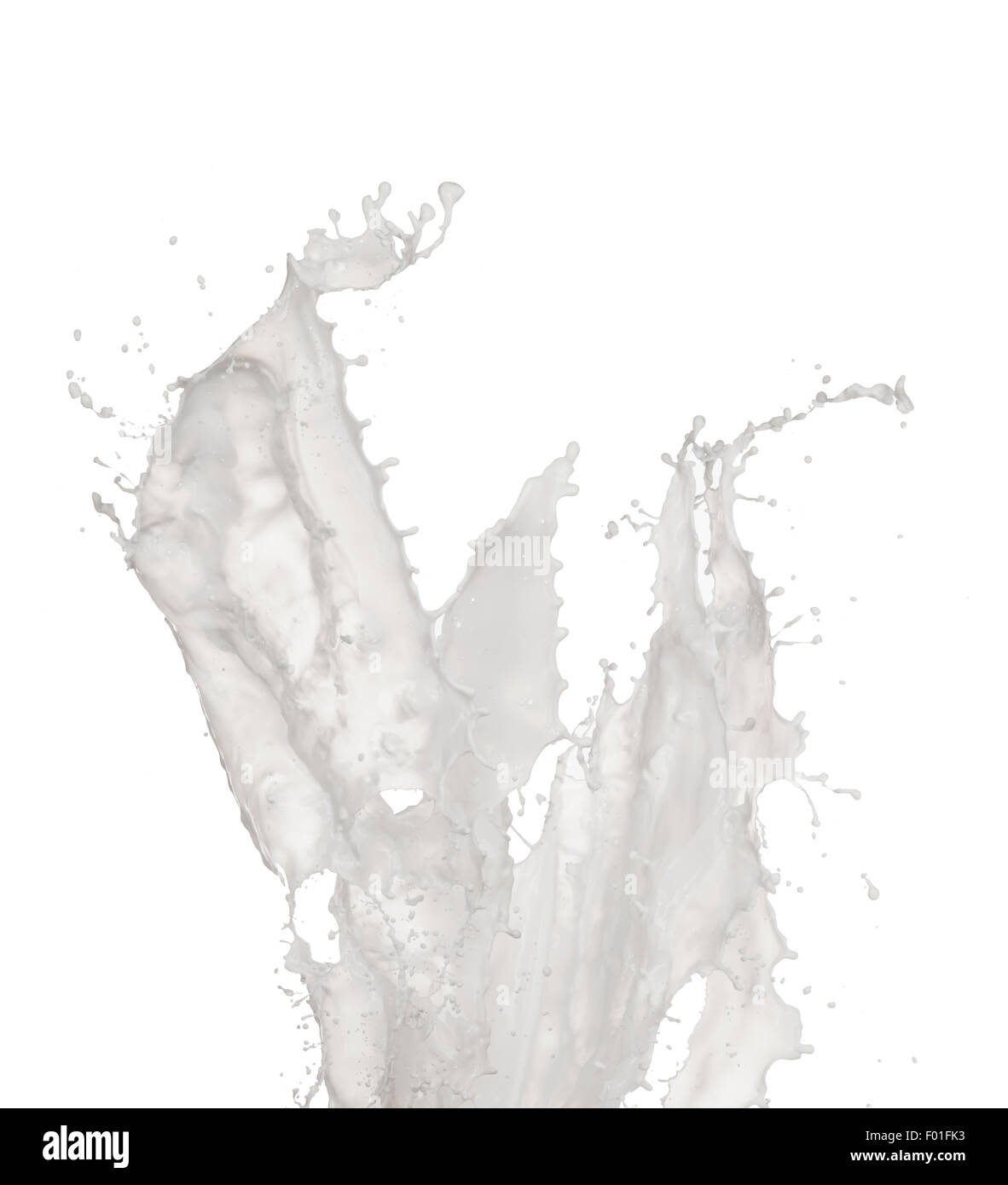 Milk splash isolated on white background Stock Photo - Alamy