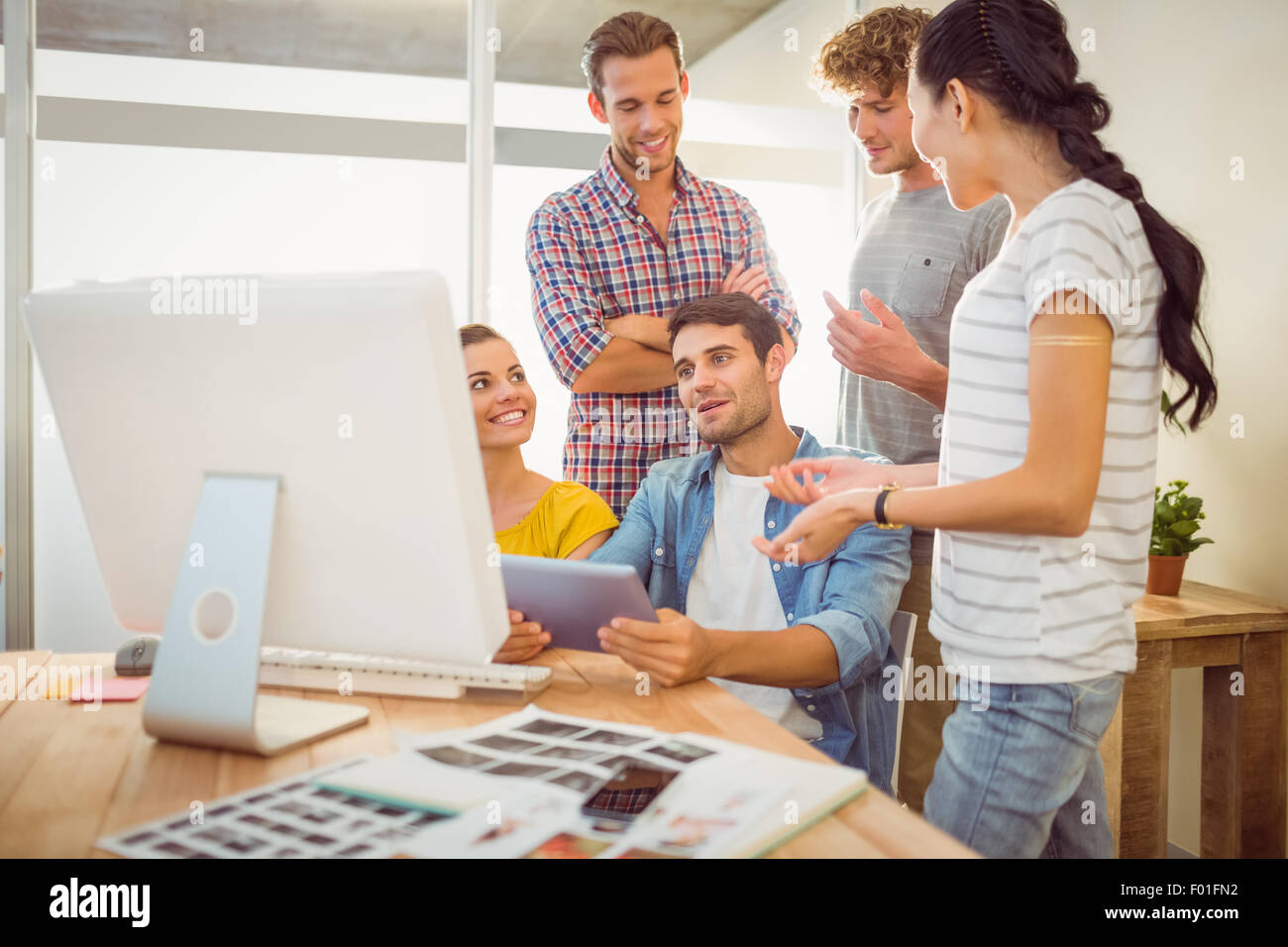 Group business executives interacting over hi-res stock photography and ...