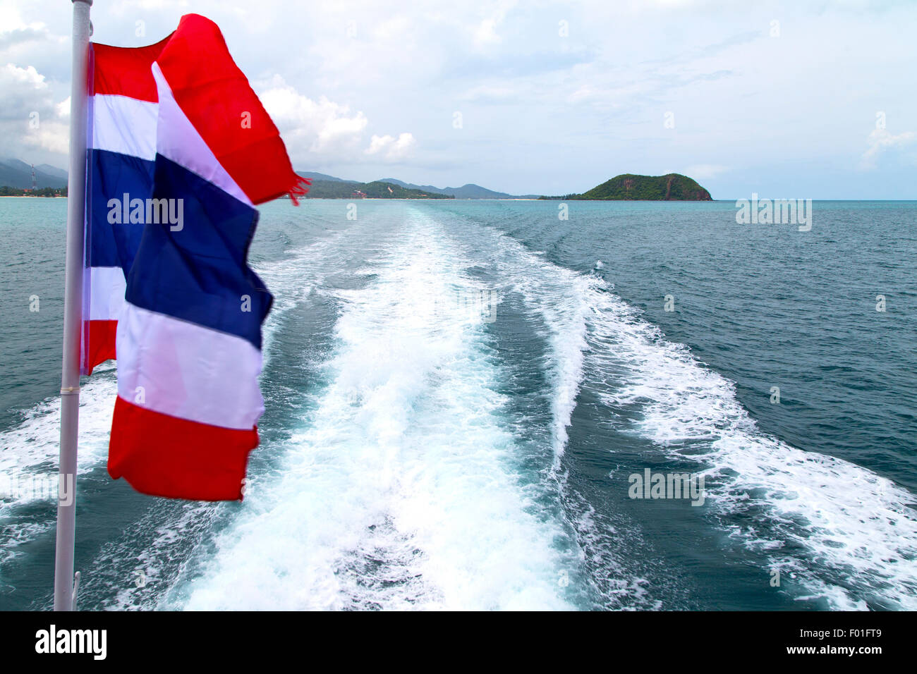 asia myanmar kho samui bay isle waving flag in thailand and south china ...