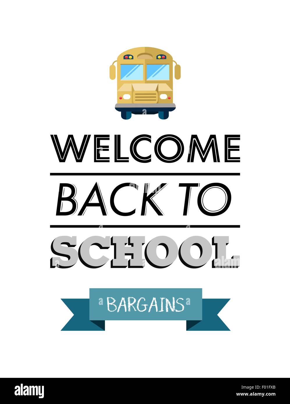 Welcome back to school message with bargains banner vector against ...
