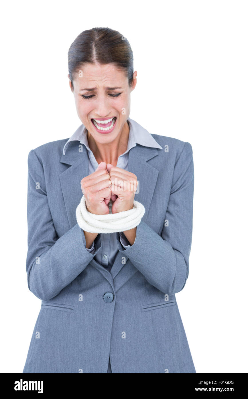 Businesswoman Being Tied Up Stock Photo Alamy businesswoman-being-tied-up-stock-photo-alamy